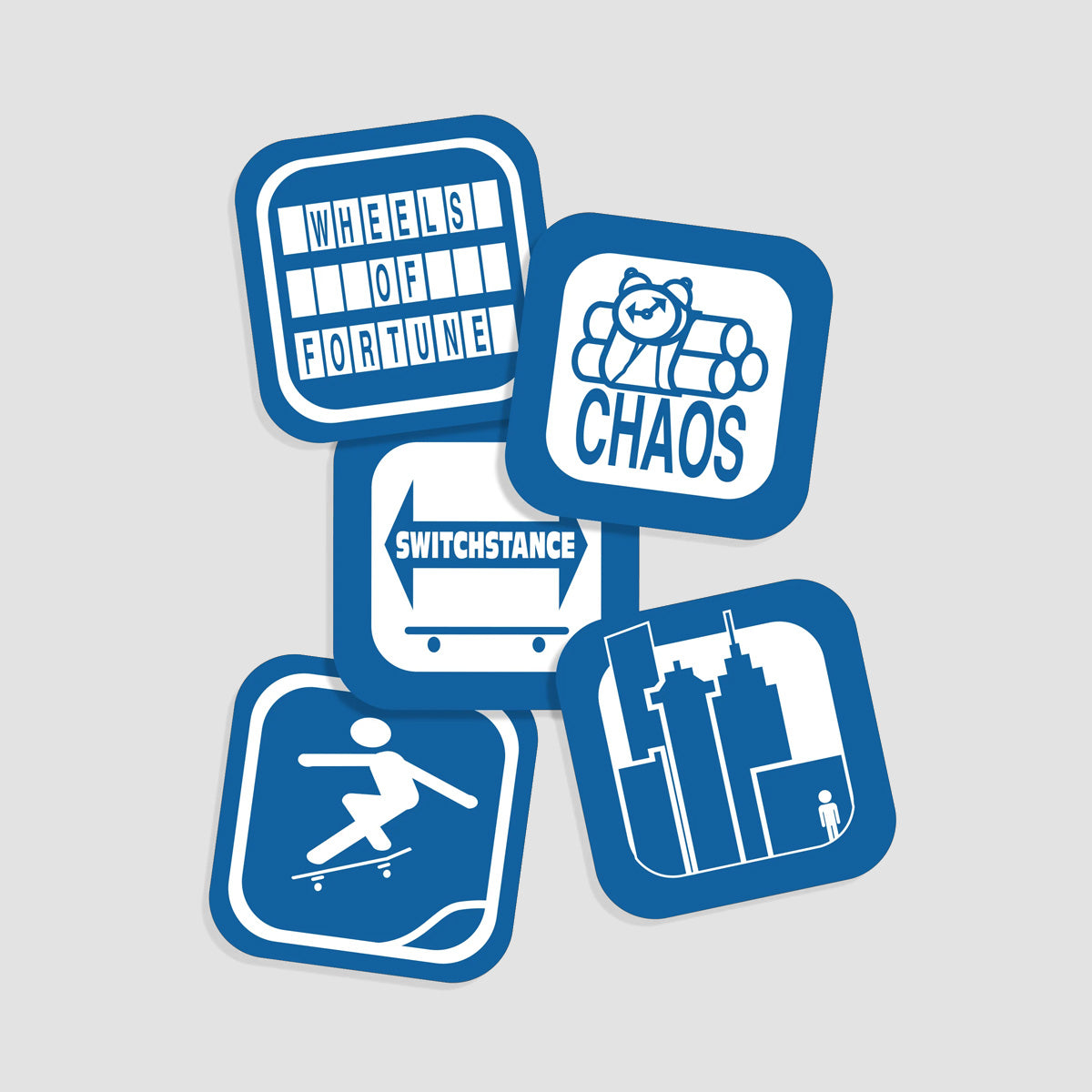 411 Icons Assorted Stickers 5 Pack Navy