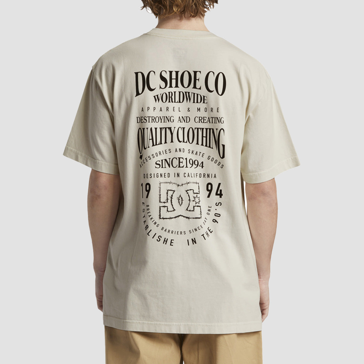 DC High Rise T-Shirt Lily White Acid Wash