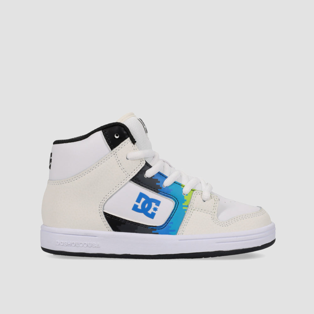 DC Manteca 4 Hi Top Shoes - Off White/Placid Blue - Kids