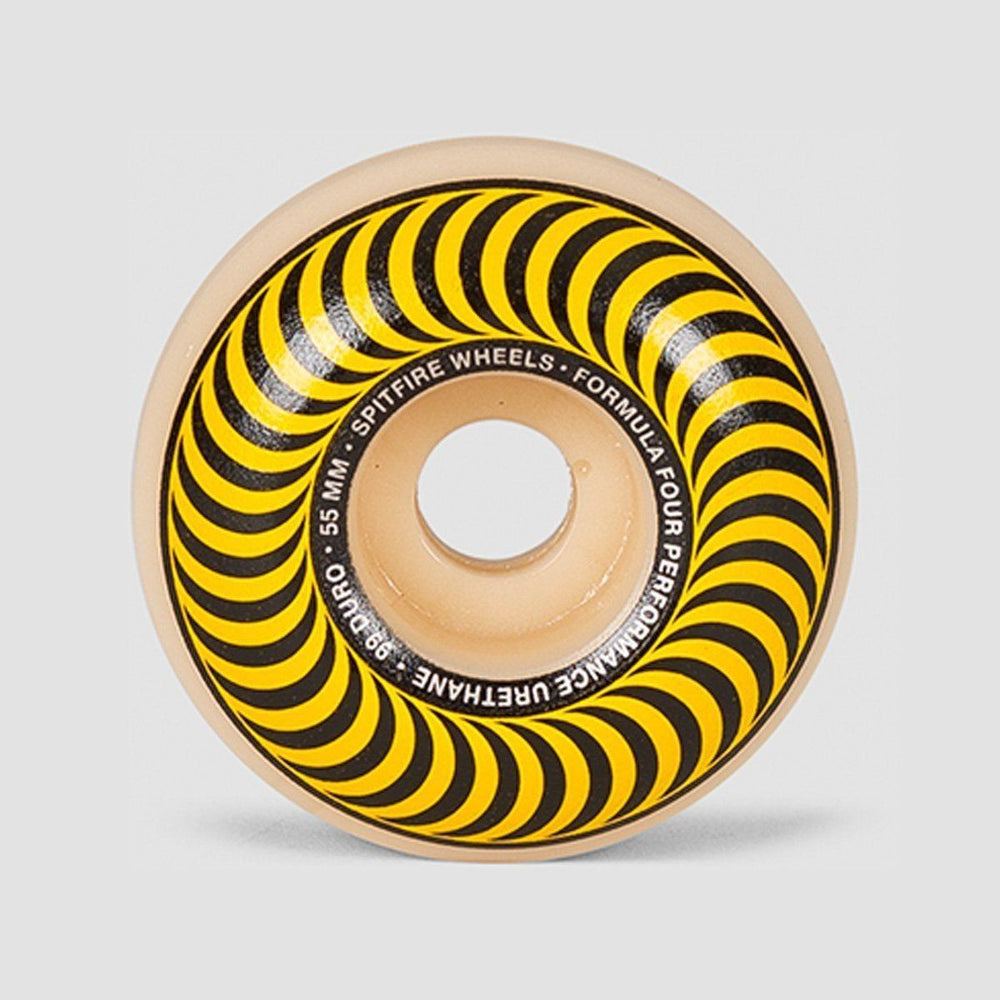 Spitfire Formula Four Classic 99DU Skateboard Wheels Natural/Yellow 55