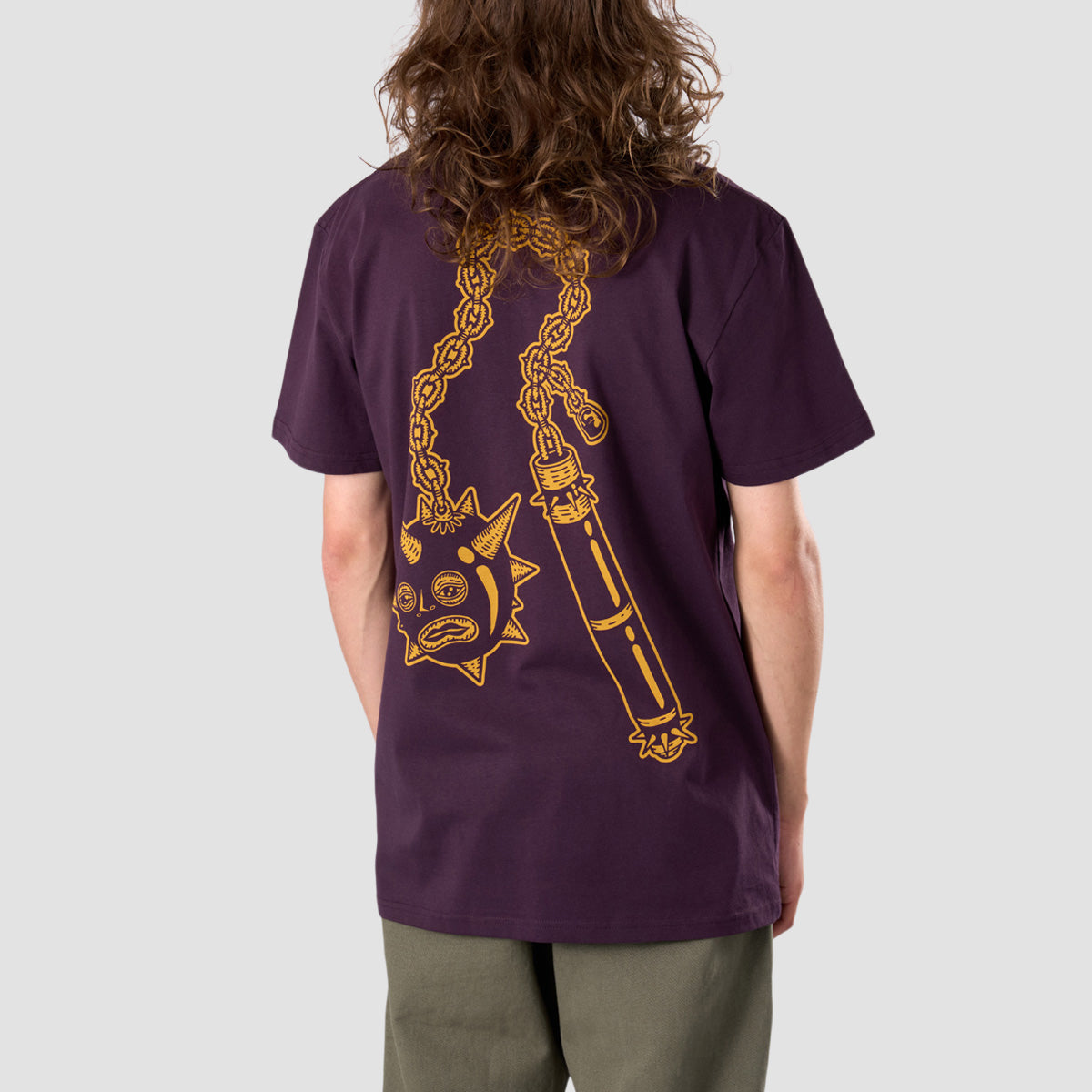 Heathen Mace Face T-Shirt Plum