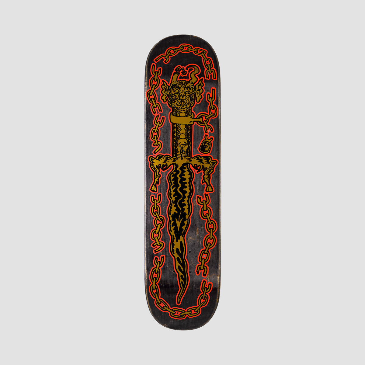 Heathen Sacrificial Dagger On Squarehead Skateboard Deck - 8"