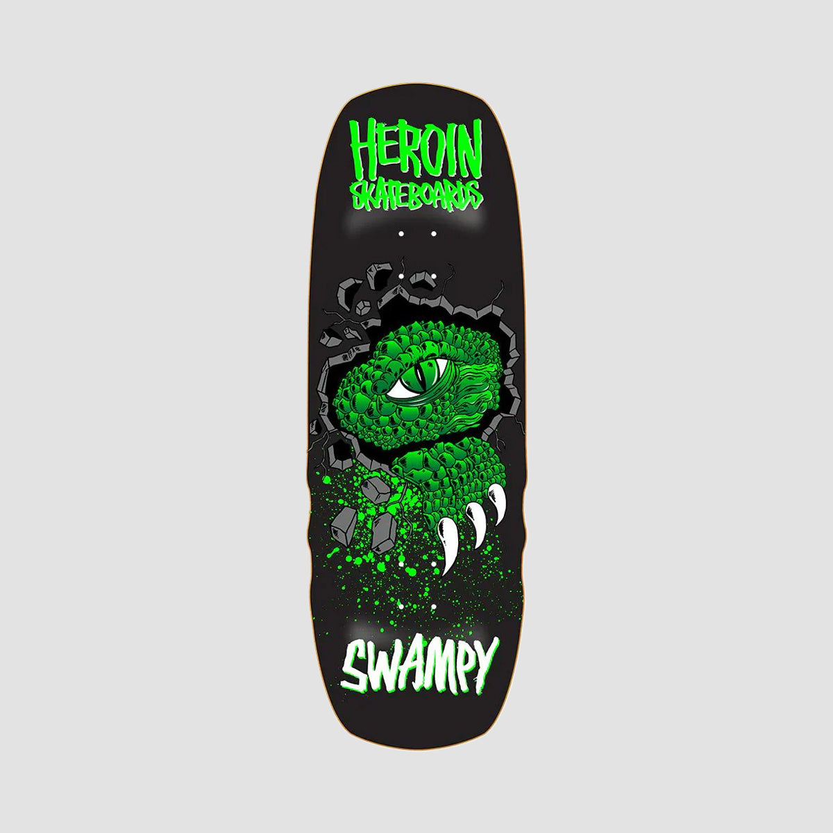 Heroin Swampy Alligator Shovel Razor Edge Skateboard Deck Silver Foil