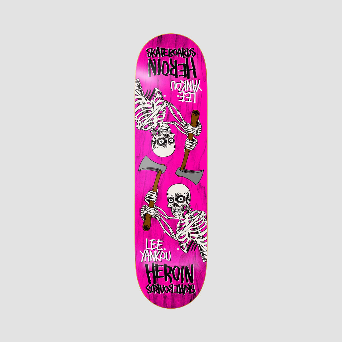 Heroin Yankou Axe Skeletons Symmetrical Razor Edge Skateboard Deck Var