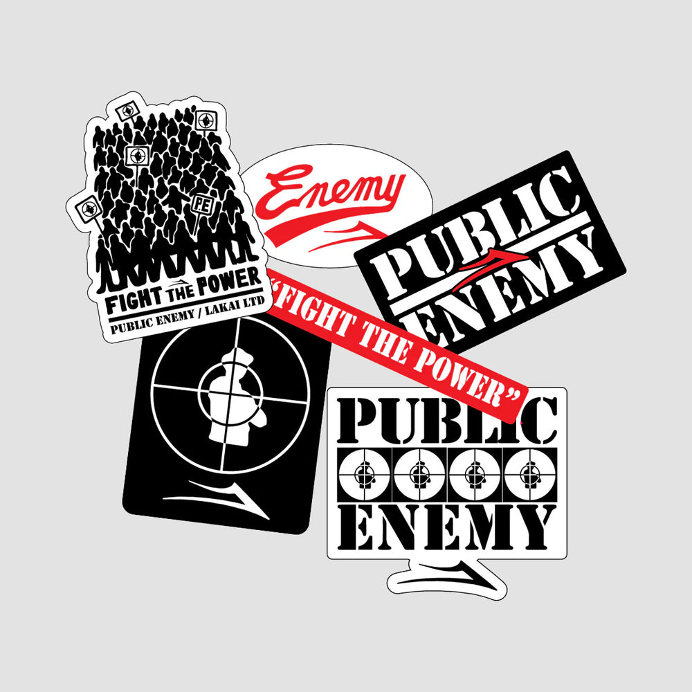 Lakai X Public Enemy Stickers 6 Pack Multi