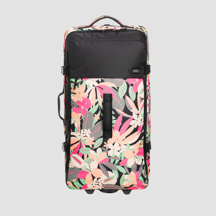 Roxy Big Souvenir 82.5L Wheelie Suitcase Anthracite Palm Song Axs - Wo