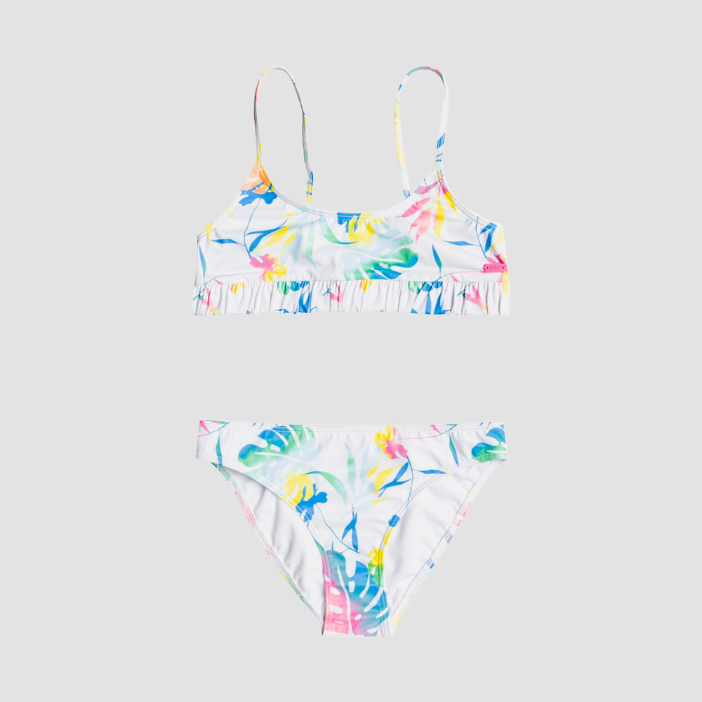 Roxy Good Romance Bralette Bikini Set Bright White S Surf Trippin - Gi