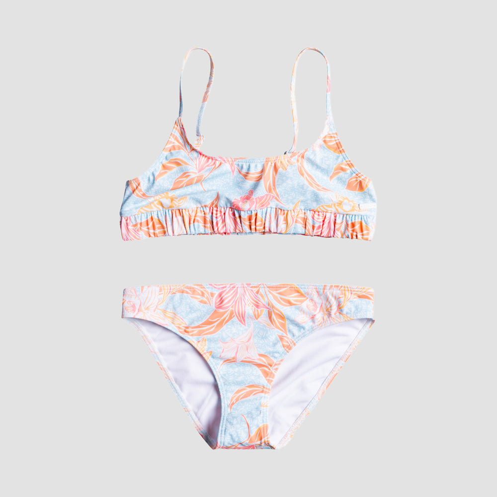 Roxy Good Romance Bralette Bikini Set Cool Blue S Rg Island Time - Gir