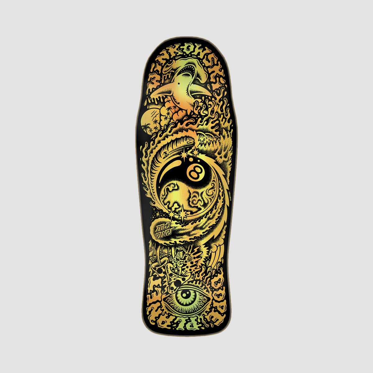 Santa Cruz Winkowski Dope Planet Shaped Skateboard Deck Matte Black/Go