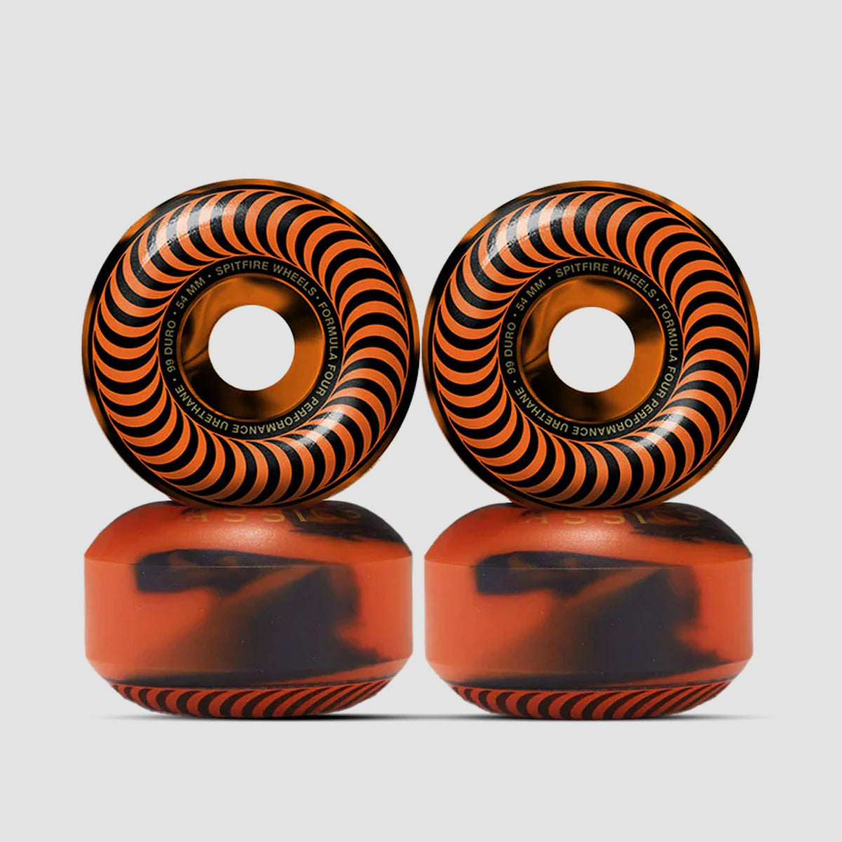 Spitfire Formula Four Classic Swirl 99DU Skateboard Wheels Black/Orang