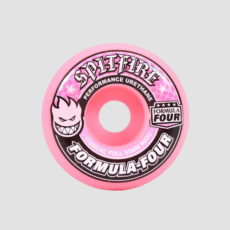 Spitfire Formula Four Conical Full 99DU Skateboard Wheels Pink 53mm