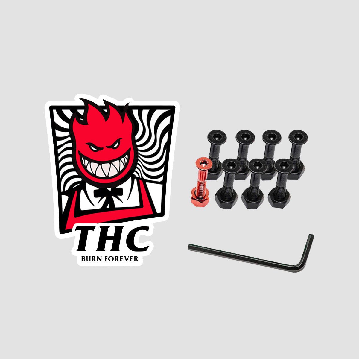 The Hardware Company THC Spit Classic Allen Truck Bolts Black/Red 1"