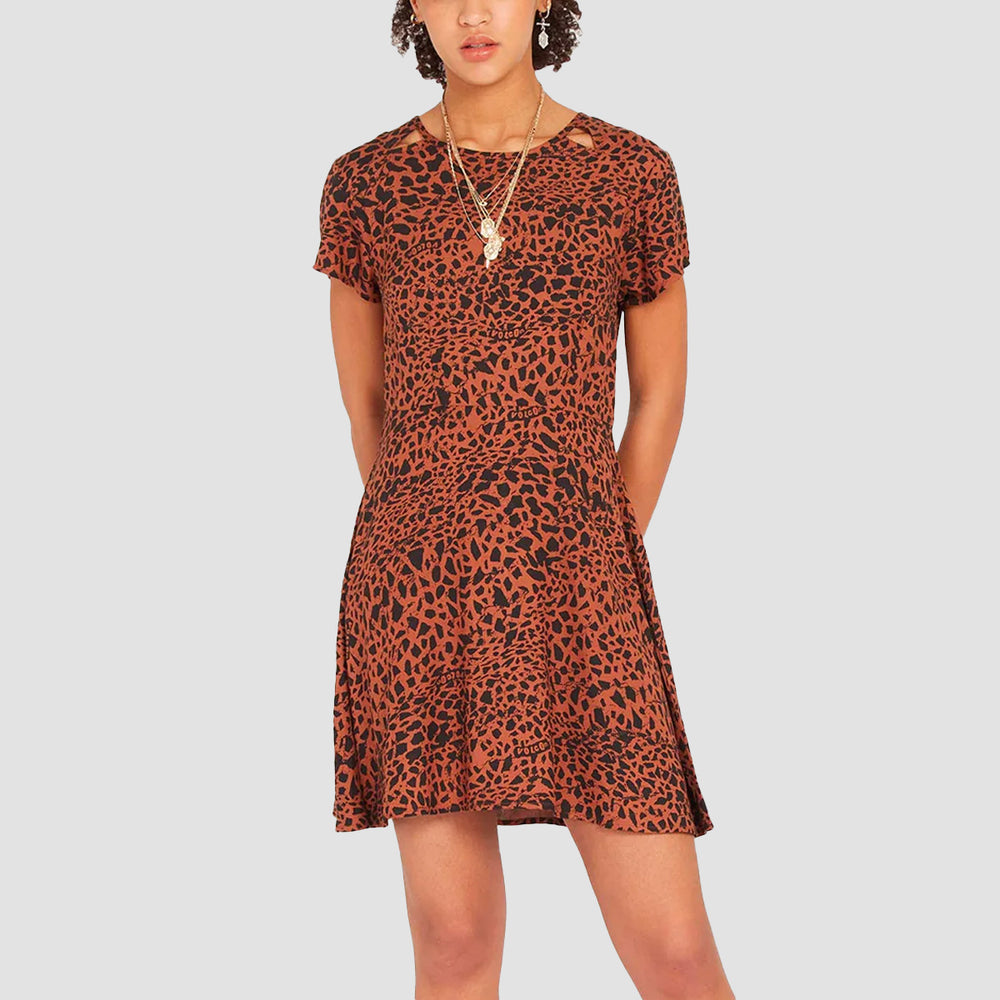 Volcom Dino Tea Dress Dark Clay - Womens