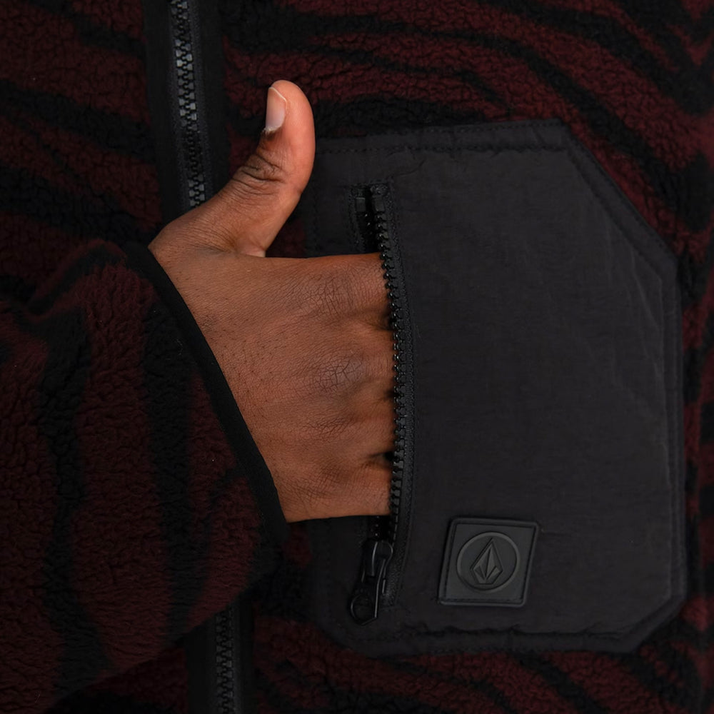 Volcom Muzzer Fuzzar Earth Tripper Zip Sweatshirt Bitter Chocolate