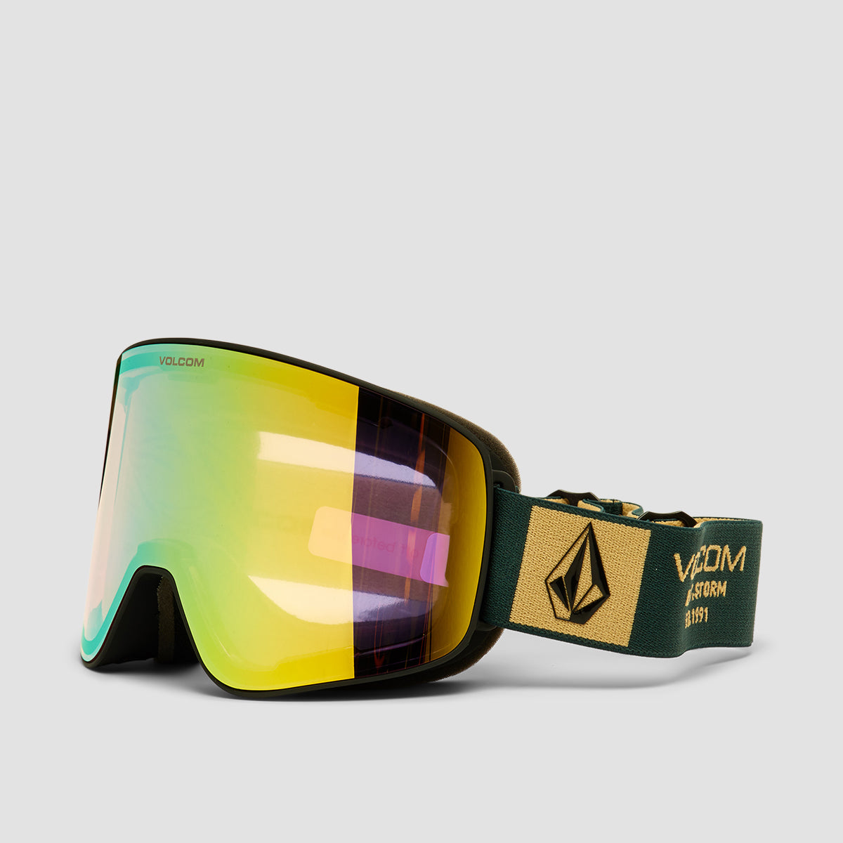 Volcom Odyssey Snow Goggles Scrab/Sand/Gold Chrome + Bonus Lens Dark G