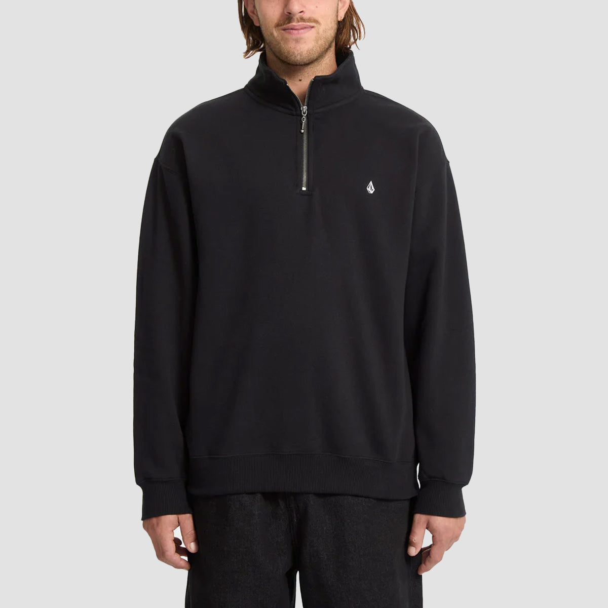 Volcom Single Stone Quarter Zip Sweatshirt Black